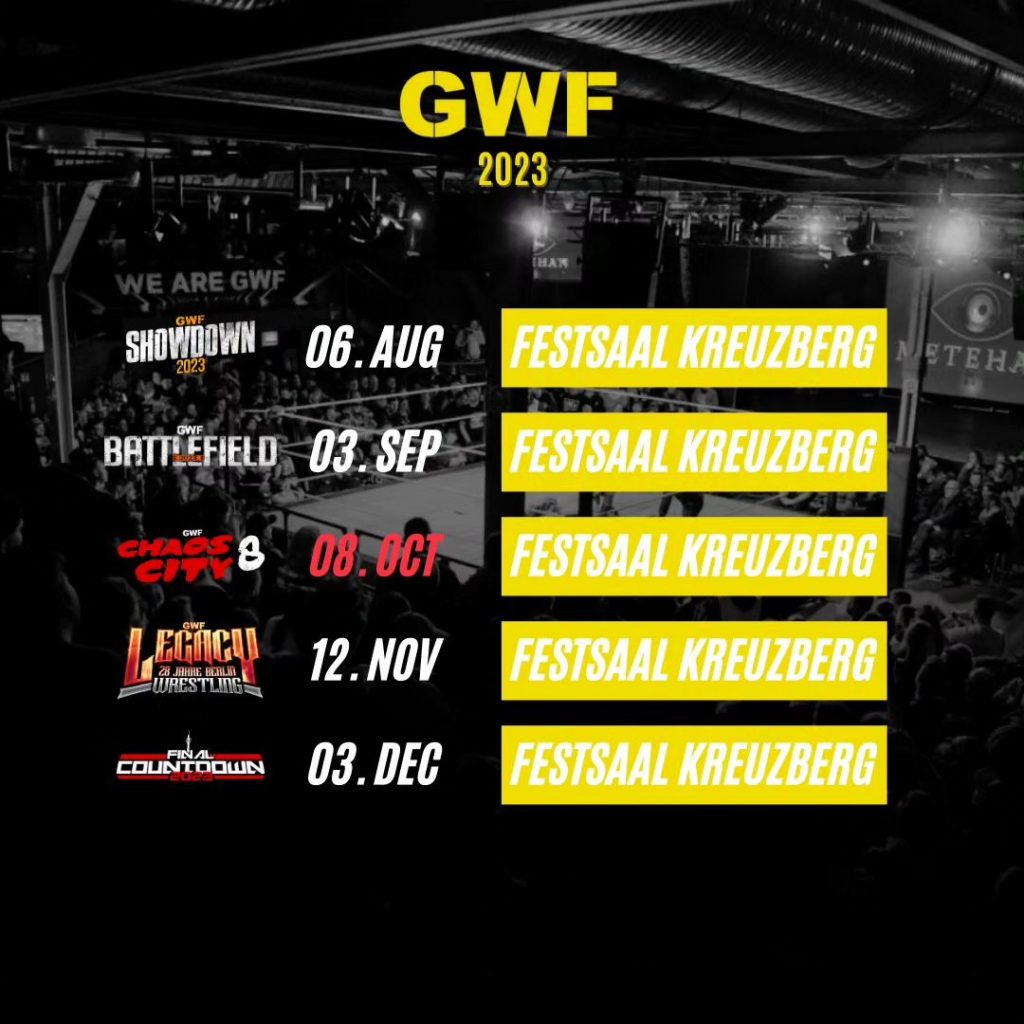 GWF Chaos City 2023 auf den 8. Oktober 2023 verschoben
